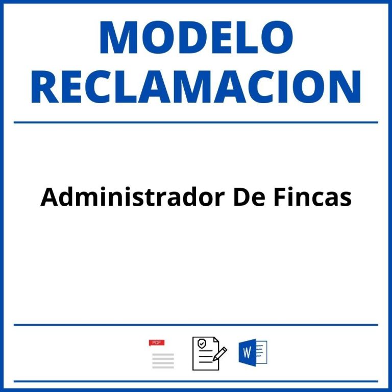 Modelo Reclamacion Administrador Fincas | PDF WORD Modelo Reclamacion Administrador Fincas | PDF WORD
